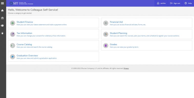 Self-Service - School for International TrainingSchool for ...